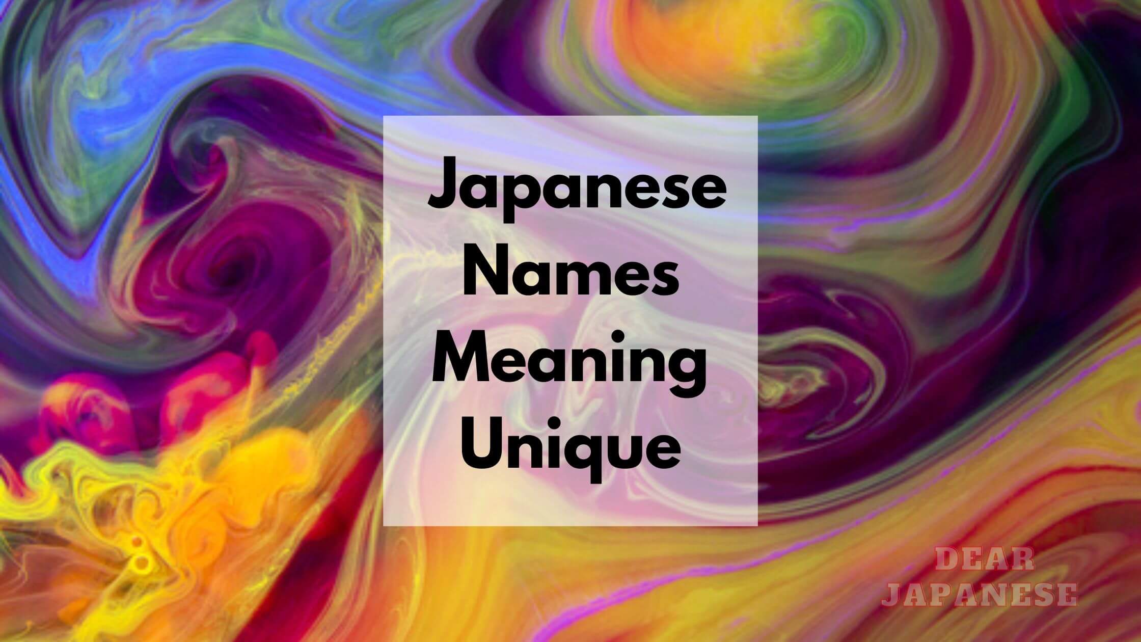 40 Japanese Names Meaning Unique – Japan Truly