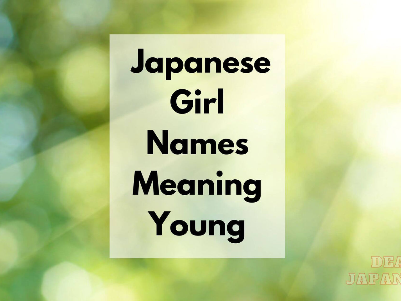 12 Japanese Names Meaning Time – Japan Truly