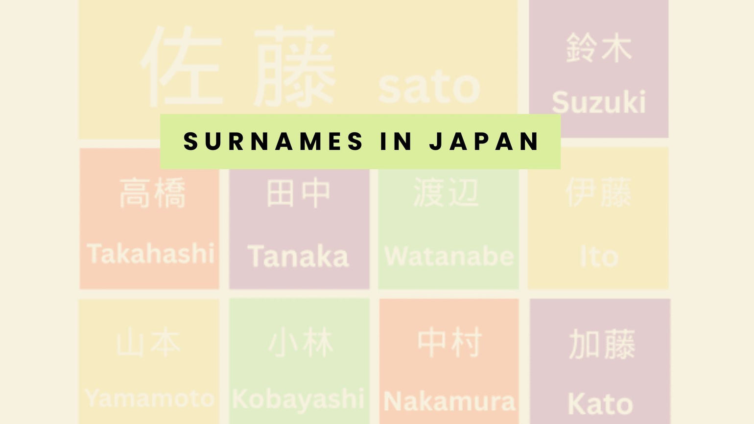 189 Nice Japanese Last Names and Their Meanings – Japan Truly